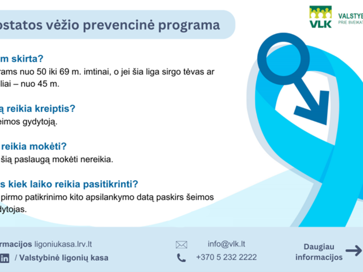 Prostatos vėžio prevencinė programa – sveiko gyvenimo garantas | Zarasų ...